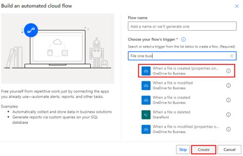 When A File Is Createdproperties Only Trigger In Onedrive For Business Connectorpower