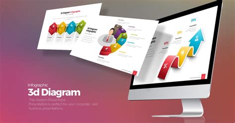 Инфографика с 3d диаграммой Powerpoint Шаблоны презентаций Включая 3d и площадь Envato