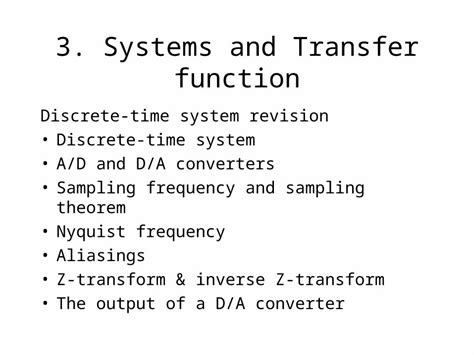 ppt 3 systems and transfer function discrete time system revision