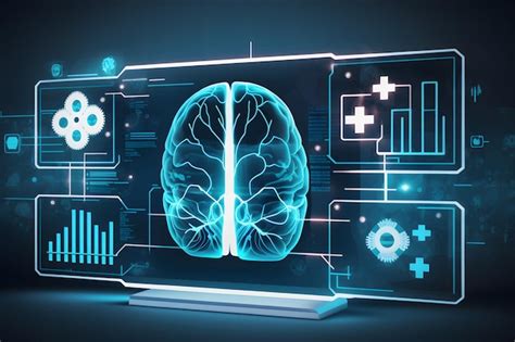 Premium Photo A Digital Display Shows A Brain And Graphs