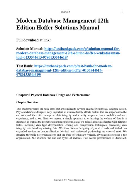 Modern Database Management 12th Edition Hoffer Solutions Manual 1 Pdf