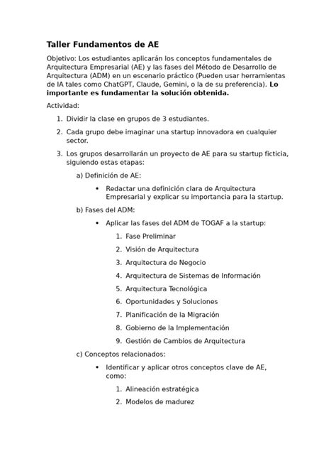 Taller Fundamentos De Ae Pdf