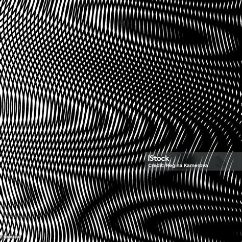 물결 모양의 선과 둥근 형태의 흑백 비대칭 추상 모아레 배경 구름 무늬에 대한 스톡 벡터 아트 및 기타 이미지 구름 무늬 강렬하고 밝은 색상 사진 효과 Istock
