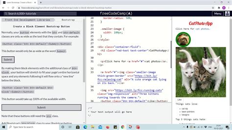Bootstrap Tutorial 5 Button As Block Element Using Btn Block Class
