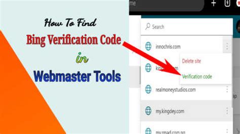 How To Find Bing Verification Code In Bing Webmaster Tools Real Money