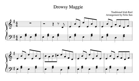 Drowsy Maggie Piano Sheet Music Traditional Irish Reel Fun And