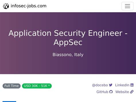 [hiring] application security engineer appsec in biassono italy r