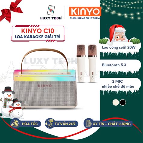 Loa Karaoke Mini Kinyo C10 Kèm 2 Mic Nhỏ Gọn Bluetooth 5 3 Công Suất