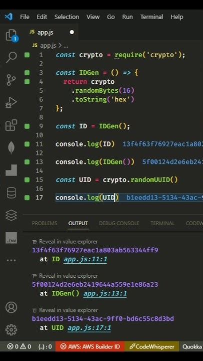 Generate A Random Id In Nodejs Netcreed Shorts Javascript Nodejs