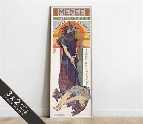 Medea By Alphonse Mucha Art Nouveau Poster Long Art Print Wall