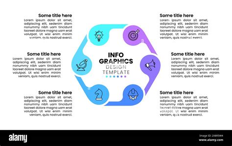 Infographic Template With Icons And 6 Options Or Steps Hexagon Can Be Used For Workflow Layout
