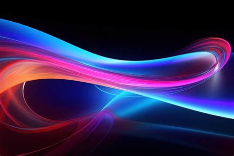 Premium Photo Colorful Light Wave Abstract On Black Background
