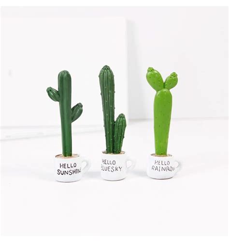 미니어처 선인장 장식소품 3종세트 쁘띠 티몬