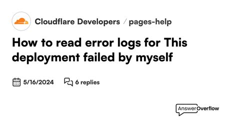 How To Read Error Logs For This Deployment Failed By Myself