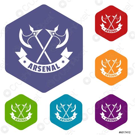 Medieval Axe Icons Vector Hexahedron Stock Vector 6017412 Crushpixel