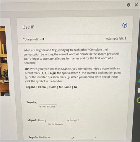 Use It Total Points 4 Attempts Left 3 What Are