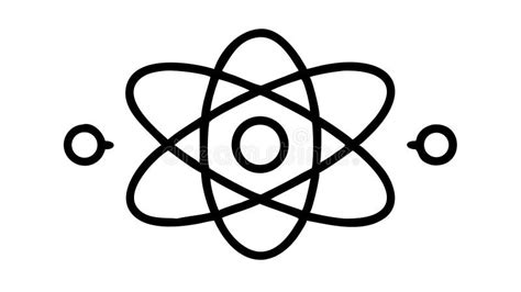 Atom Structure Icon Simple Minimal Line Art Drawing Vector Design Generative Ai Stock Vector