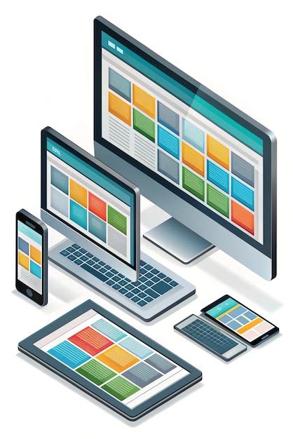 Isometric Vector Illustration Of Responsive Design Concept For Web