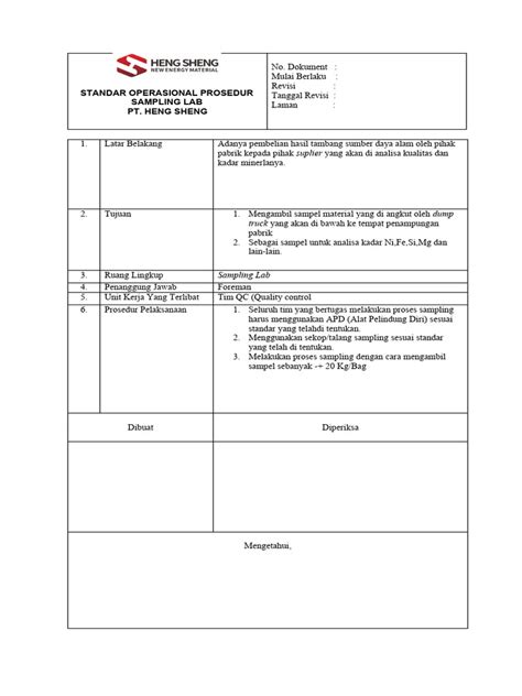 Sop Sampling Pdf