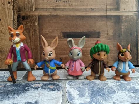 Peter Rabbit Figures Benjamin Bunny Lily Bobtail Mr Tod Fox
