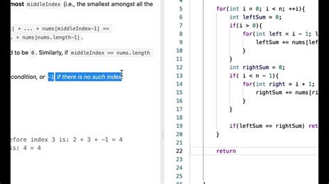 1991 Find The Middle Index In Array Youtube