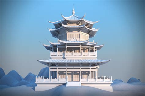 古建筑三维模型制作 三维 建筑 空间 斑马数字科技 原创作品 站酷 Zcool