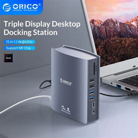Orico 15 In 1 Usb Hub For Macbook Triple Display Type C To 4k Hdmi Compatible Dp Usb 3 0 Hub