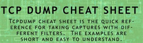 Tcpdump Commands Cheat Sheet