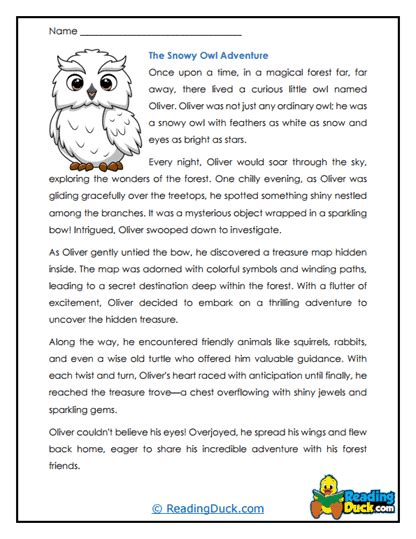 Ow Reading Passages Worksheets