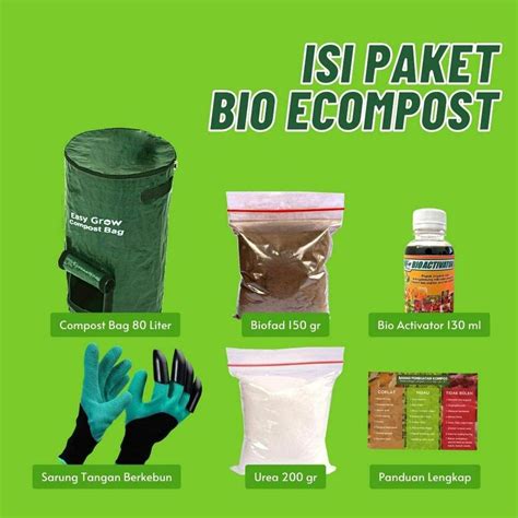 Jual Hot Paket Komposter Bio Ecompost Lengkap Compost Bag Daur Ulang Sampah Organik Kit