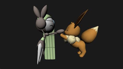 Eevee And Meloetta High Five By Fieryunikitty On Deviantart