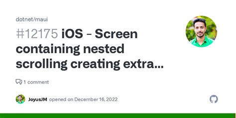 ios screen containing nested scrolling creating extra white space at