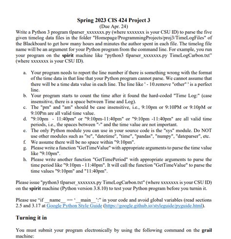 Spring 2023 Cis 424 Project 3 Due Apr 24 Write A