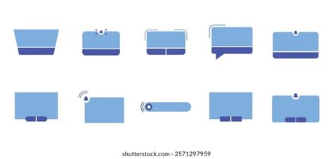 Blue Notification Pop Box Vector Set Stock Vector Royalty Free 2571297959 Shutterstock