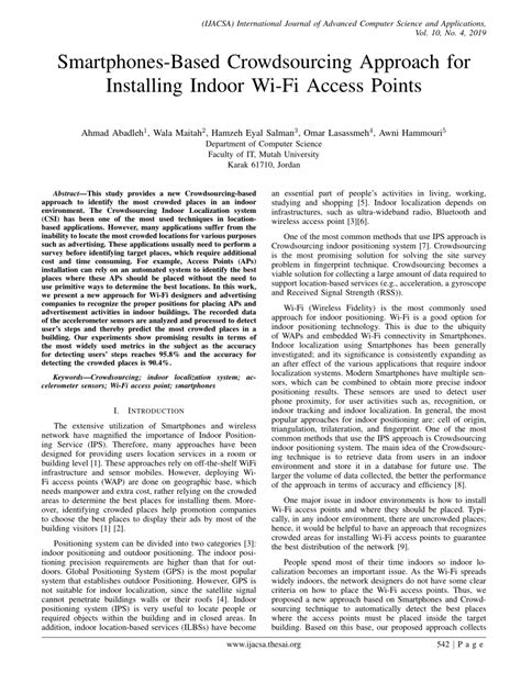 Pdf Smartphones Based Crowdsourcing Approach For Installing Indoor Wi Fi Access Points