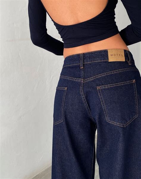 Roomy Extra Wide Low Rise Jeans In Indigo Fashion Clothes Women Low