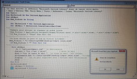 Problème De Macro Envoi Fichier En Mail