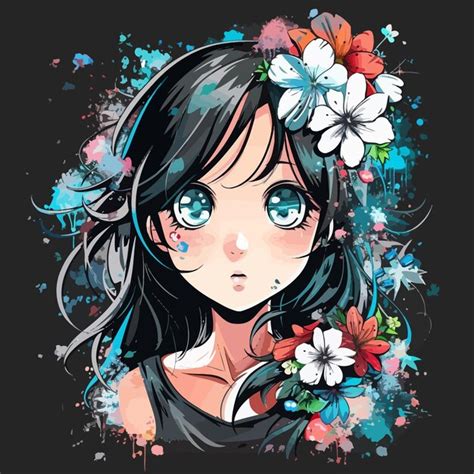Premium Vector Animegirlstshirtvectordesign