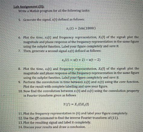 Solved Lab Assignment Id Write A Matlab Program For All