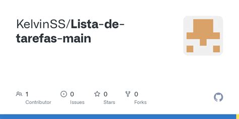 Github Kelvinsslista De Tarefas Main