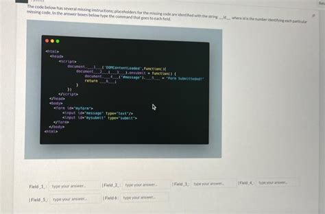 Solved The Code Below Has Several Missing Instructions Chegg