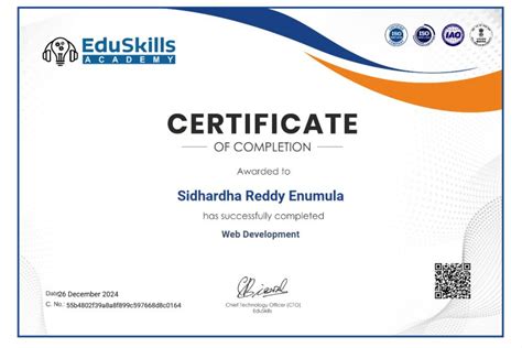 Enumula Sidhardha Reddy On Linkedin Webdevelopment Certification Lifelonglearning Skillsupgrade