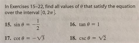 Solved In Exercises find all values of θ that Chegg