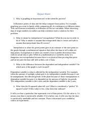 Graphing Activity Lab Report Sheet Report Sheet Why Is Graphing An Important Tool In The