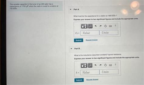 Solved The Variable Capacitor In The Tuner Of An AM Radio Chegg Com