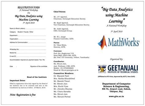 National Workshop On Big Data Analytics Using Machine Learning Gits