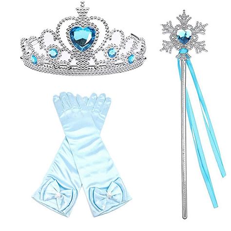 Elsa Princess Accessories Gloves Wand Crown Jewelr Grandado