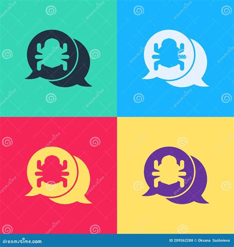 Pop Art System Bug Concept Icon Isolated On Color Background Code Bug