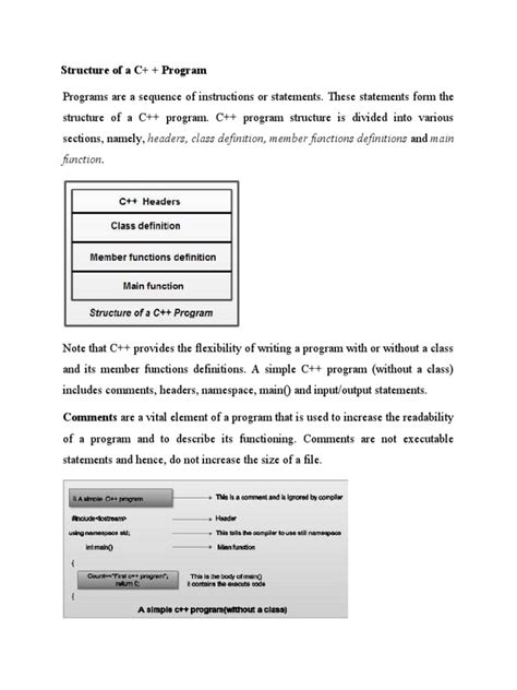 Structure Of A C Program Function Pdf C Inputoutput