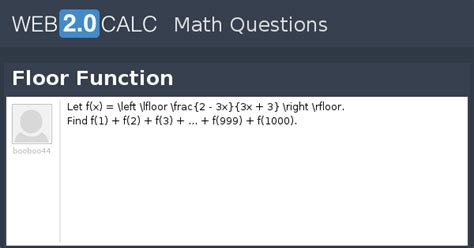 View Question Floor Function